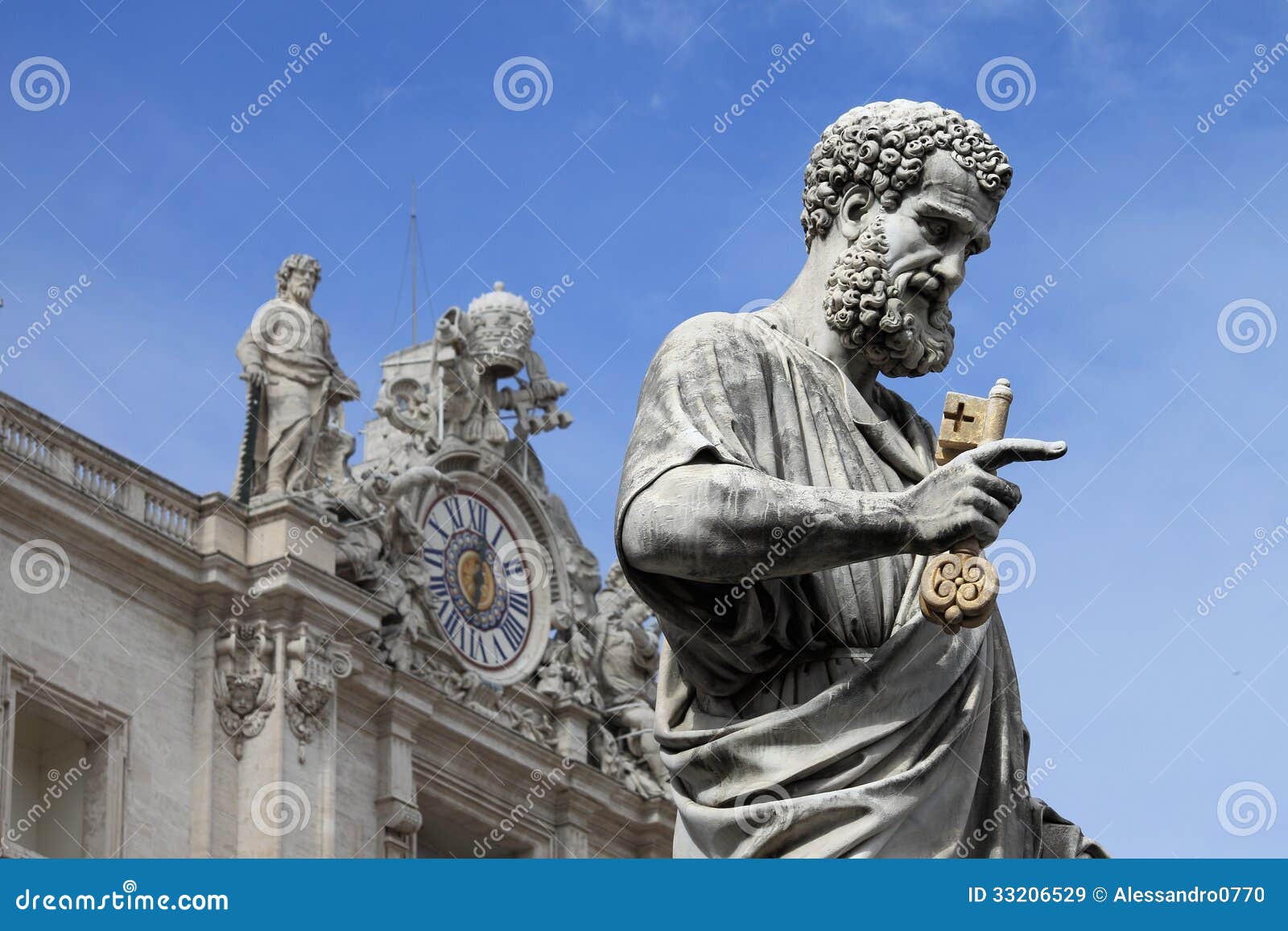 Statue Of Apostle Peter In Front Of St Peter`s Basilica, Rome, Italy ...