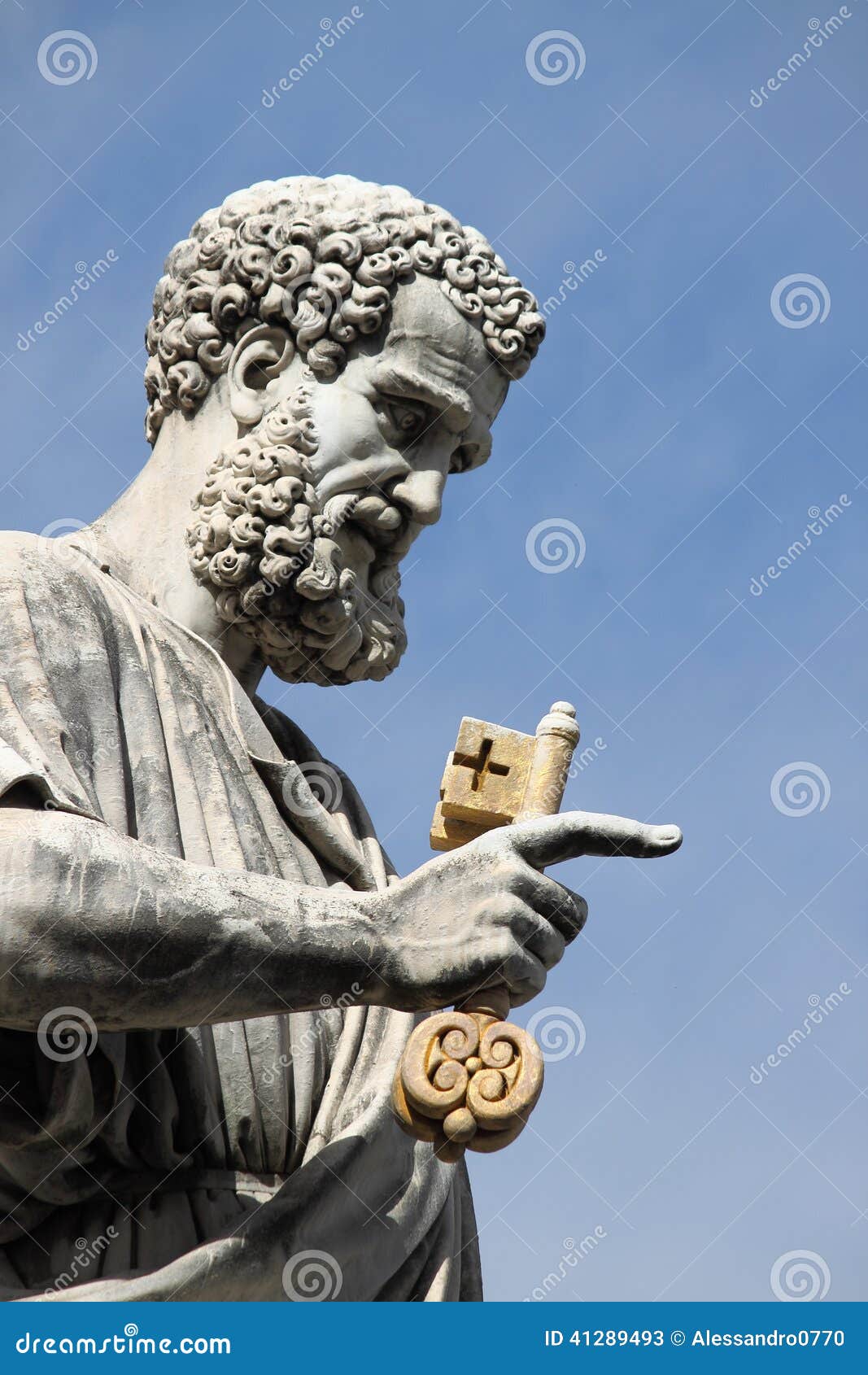 Statue of Saint Peter the Apostle Stock Image - Image of blue, facade ...