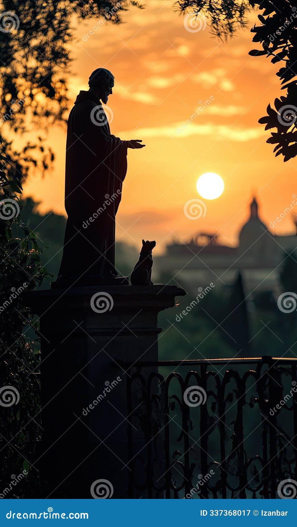 A Statue of Saint Peter and Cat Generative AI Stock Illustration ...