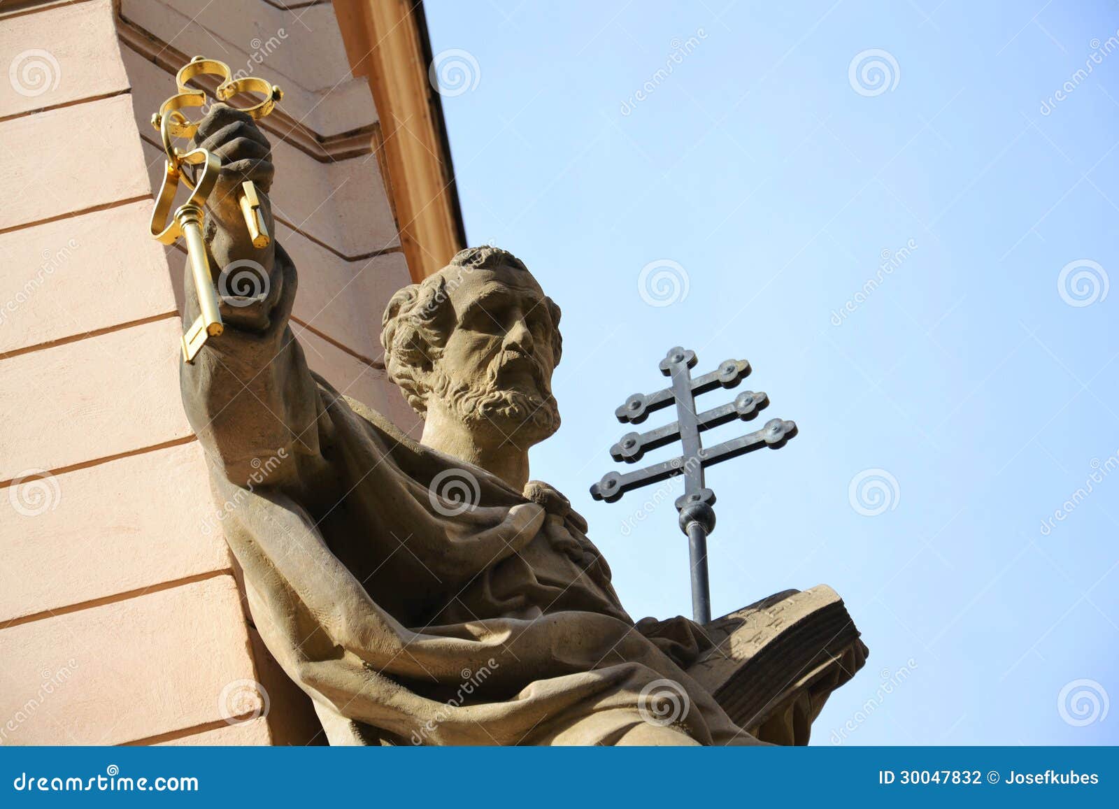 Statue of Saint Peter in Prague Stock Photo - Image of memorial ...