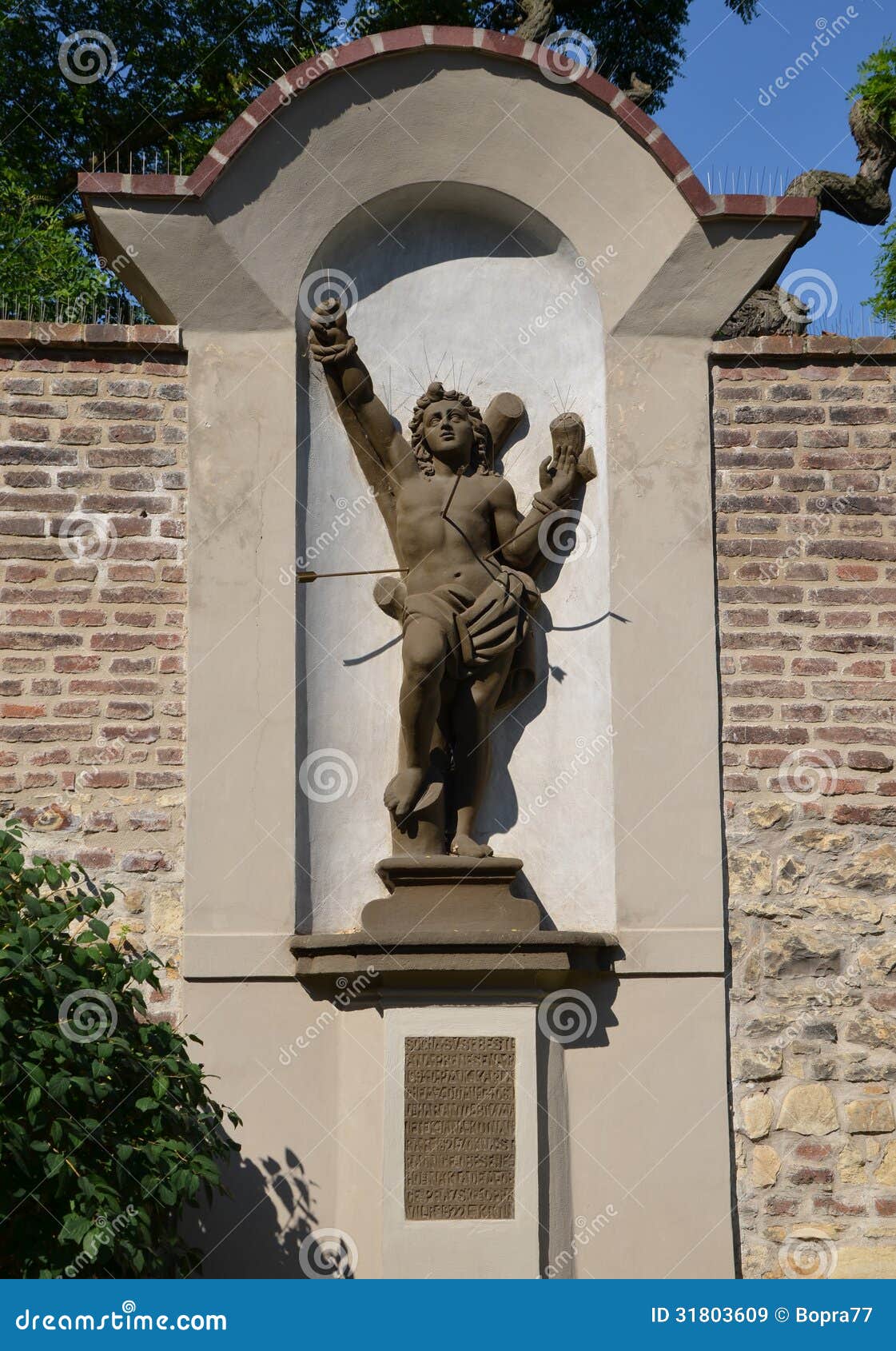 Statue of Saint Sebastian stock image. Image of outdoor - 31803609