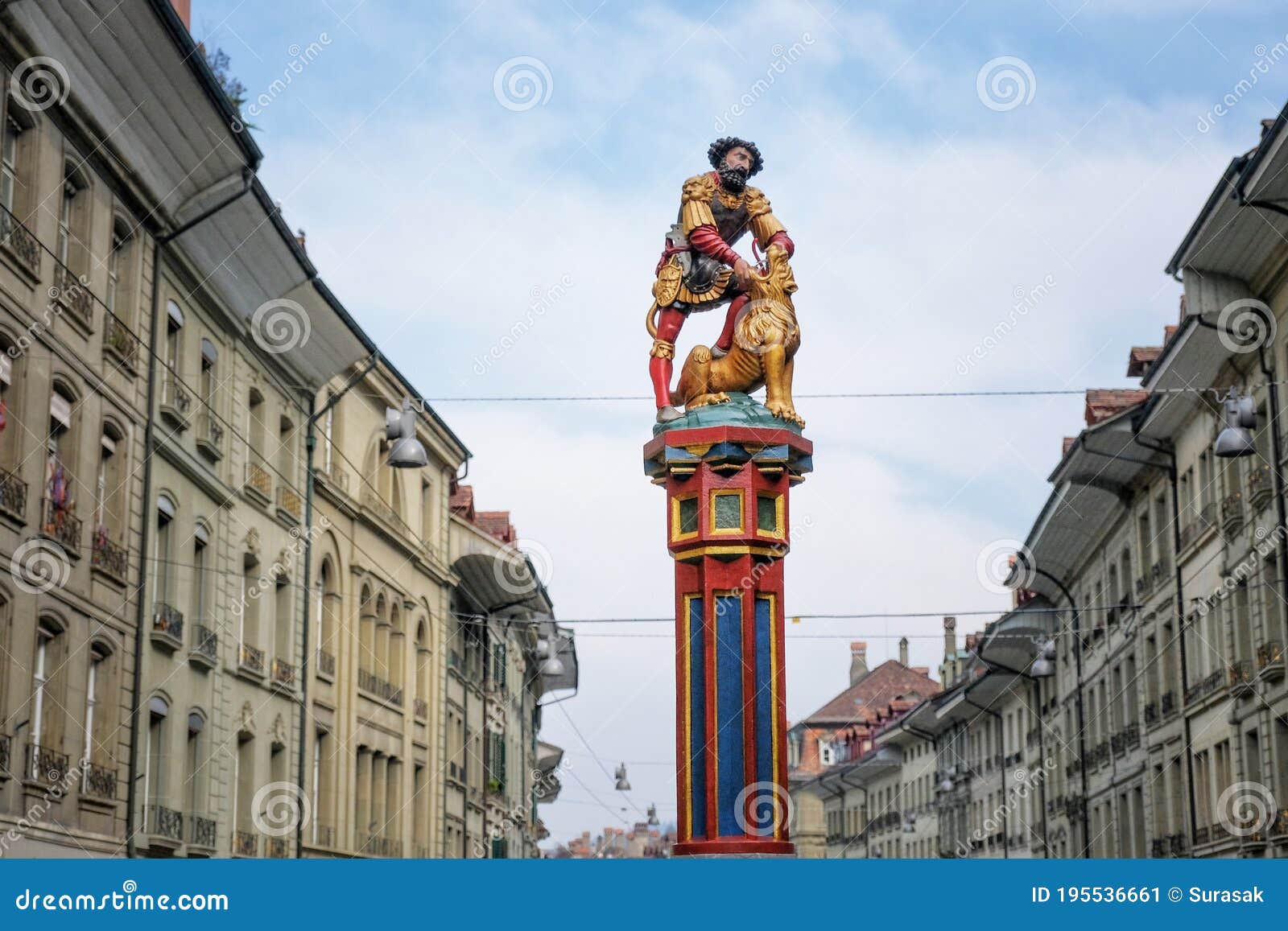 Statue Samson Fountain, Bern, Switzerland Editorial Photo - Image of ...