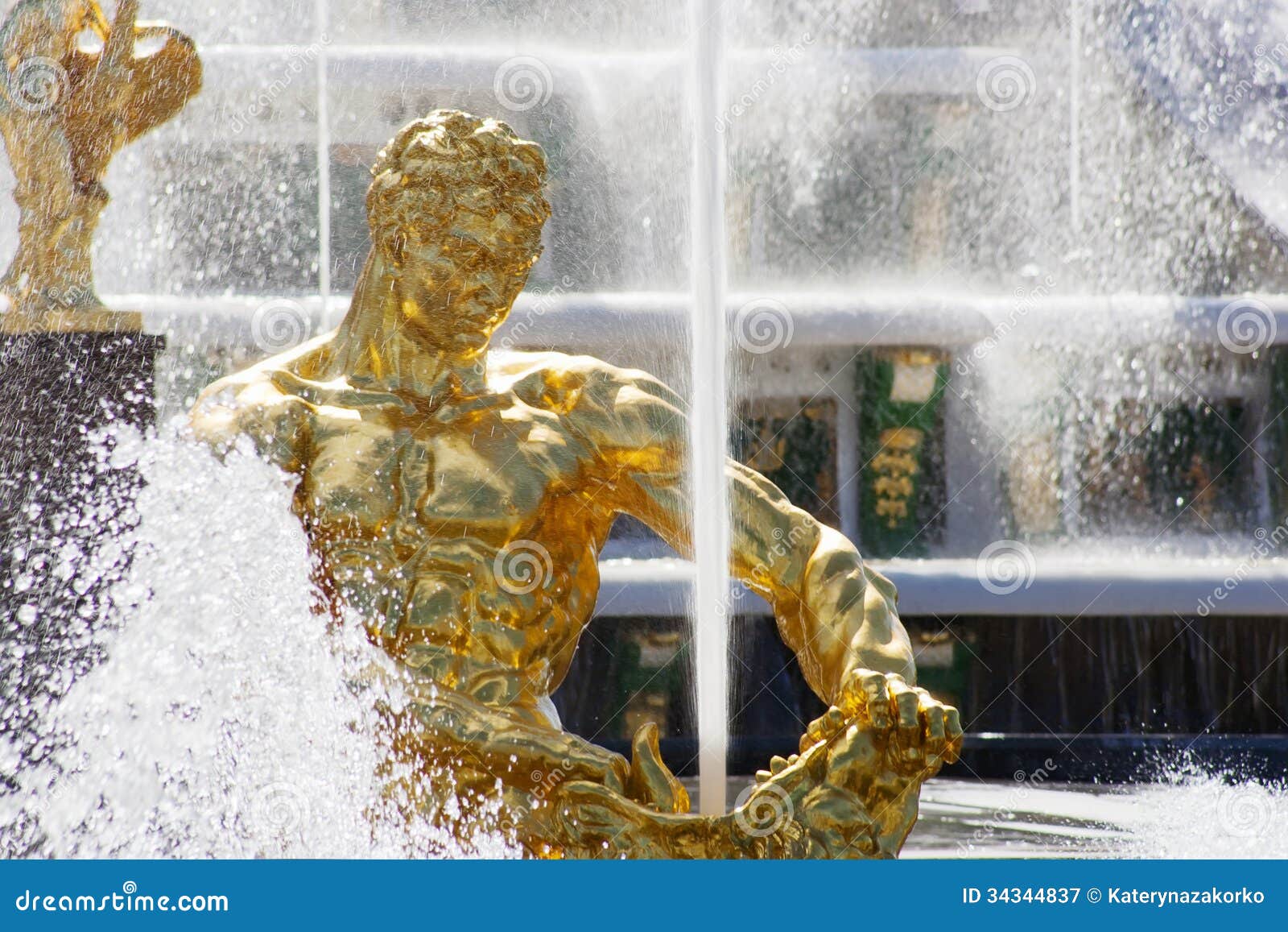 Statue of Samson in Peterhof Stock Image - Image of heritage, cascade ...