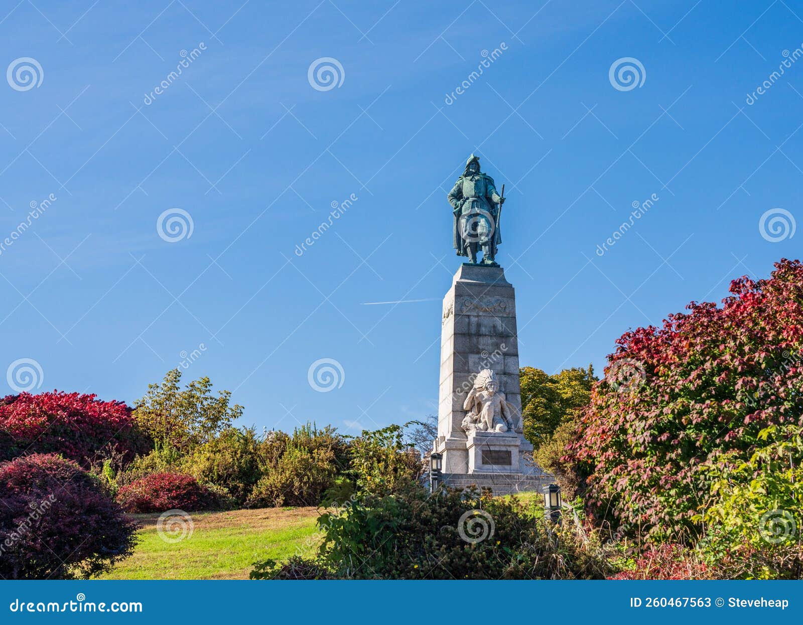 Statue of Samuel De Champlain in Plattsburgh New York State Editorial ...
