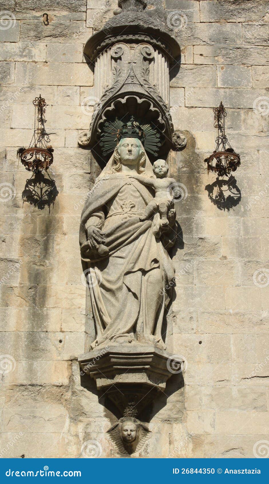 Statue of Santa Maria stock photo. Image of girona, santa - 26844350