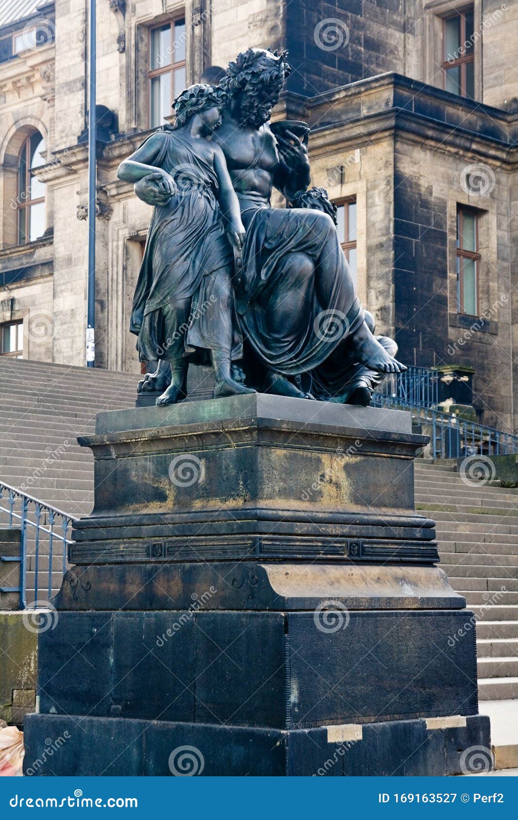 Statue Of A Satyr With A Small Harp On A Tree Royalty-Free Stock Image ...