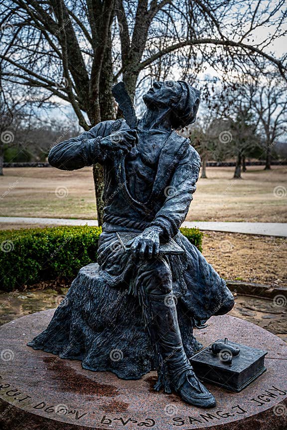 Statue of Sequoyah stock photo. Image of sallislaw, cabin - 170165530