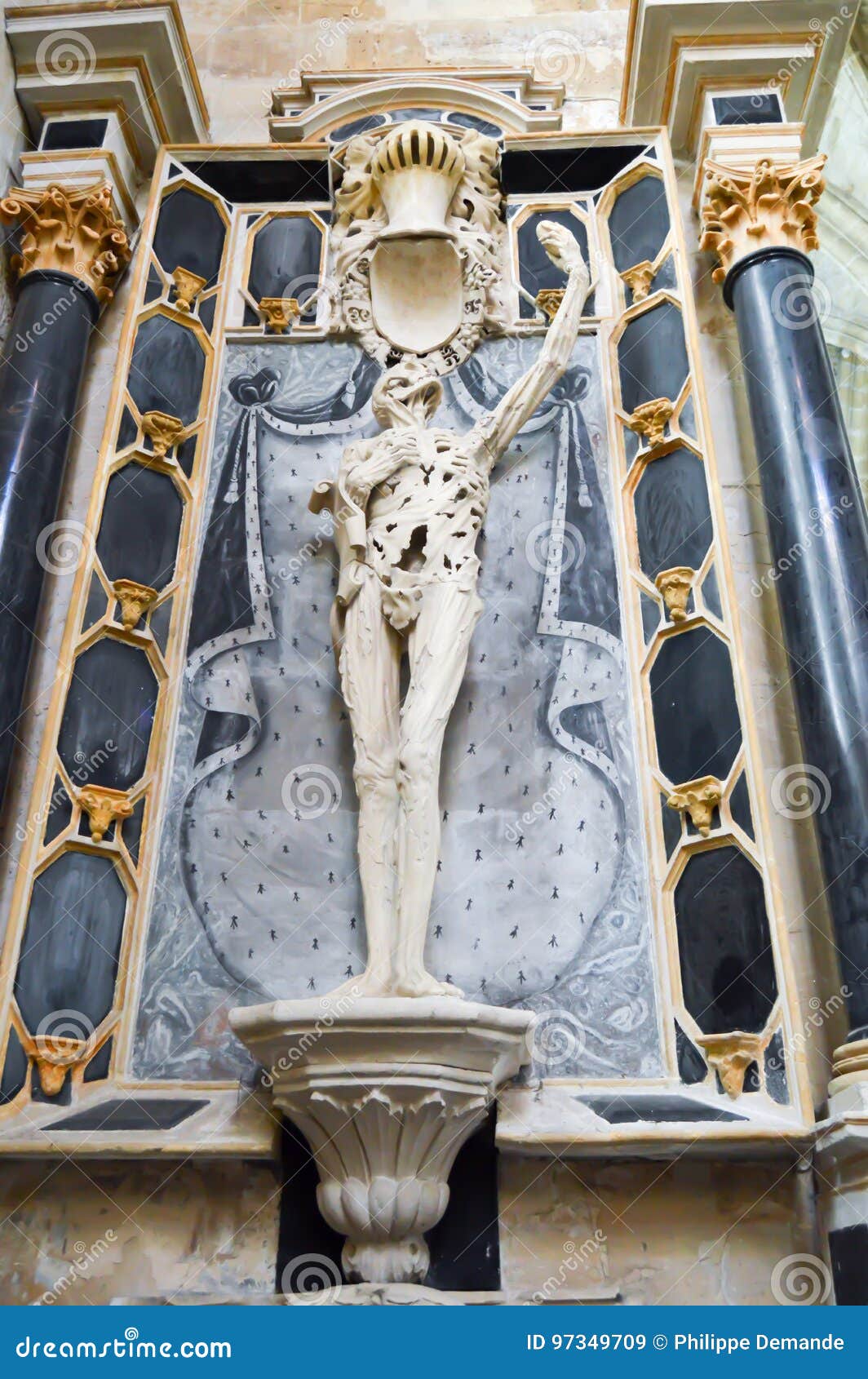Statue in the Shape of a Skeleton Stock Image - Image of blue, human ...