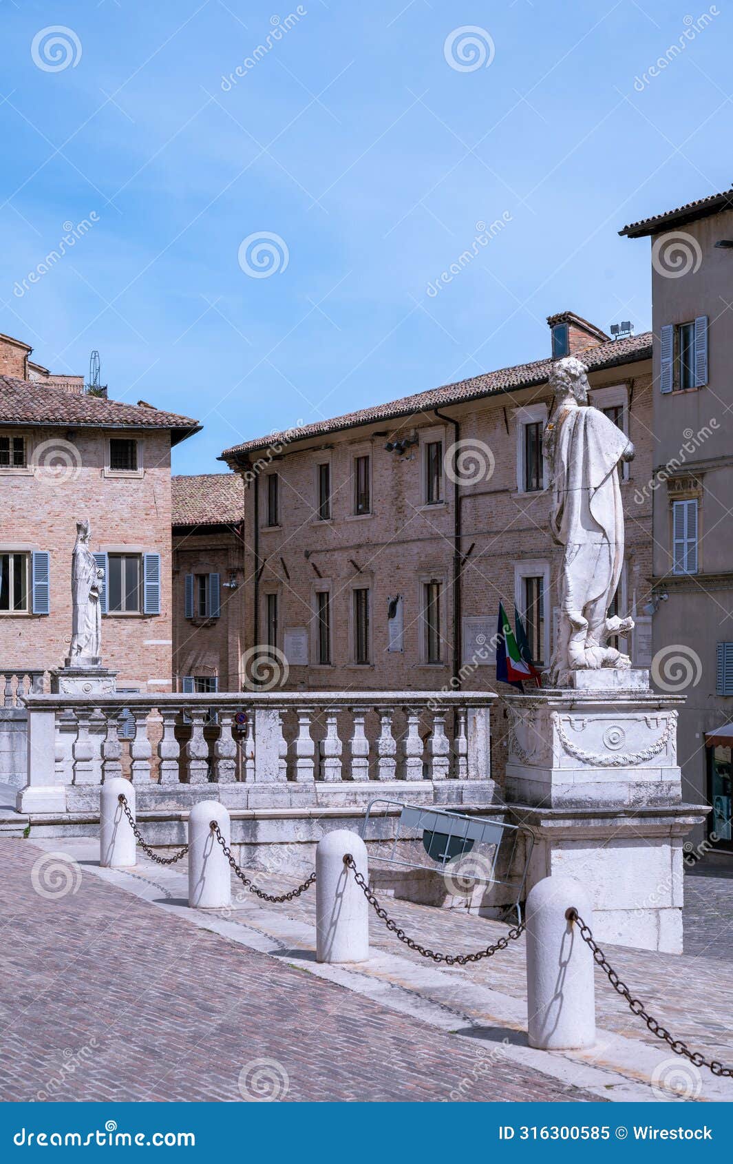 Statue on the Side of a Brick Path in the Province of Pesaro and Urbino ...