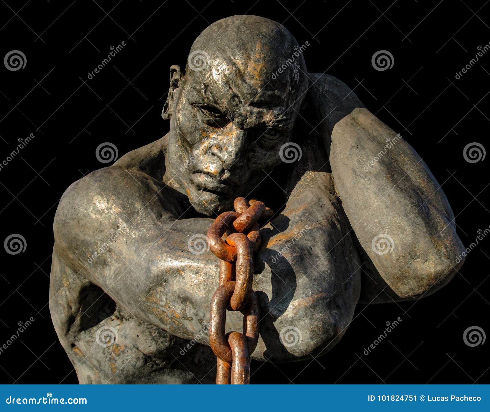Statue Of A Slave Carrying A Boat Using A Chain Royalty-Free Stock ...