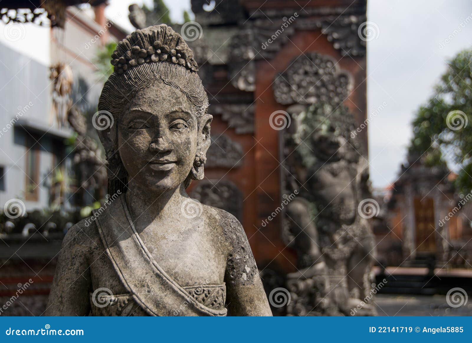 Statue of a smiling women stock image. Image of stone - 22141719