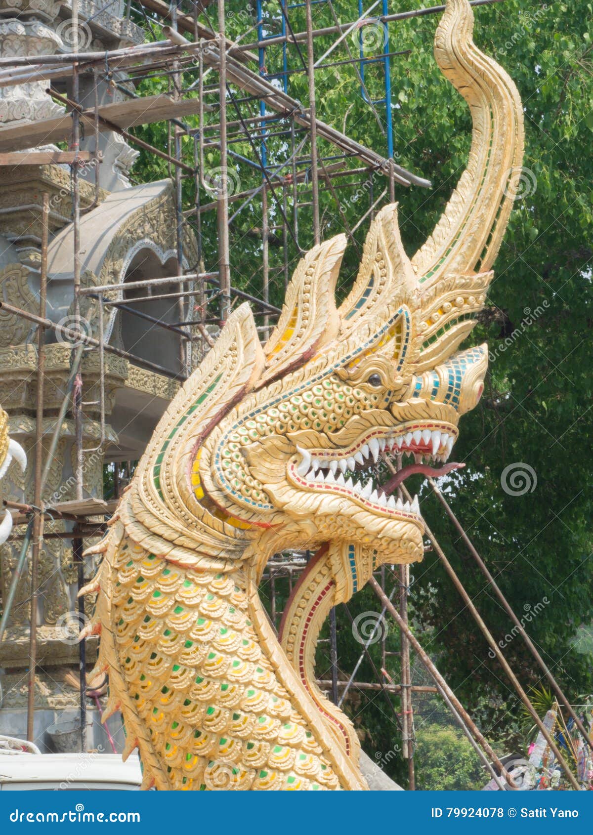 Statue of Snake or Serpent Called - Most Temples Stock Photo - Image of ...