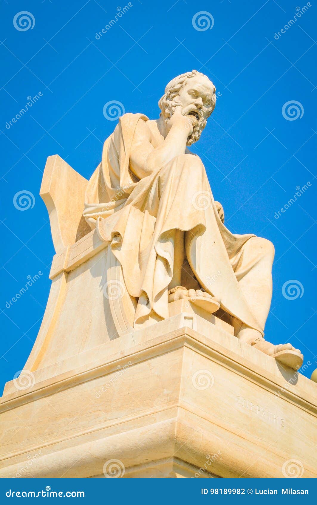 Statue of Socrates stock photo. Image of national, education - 98189982