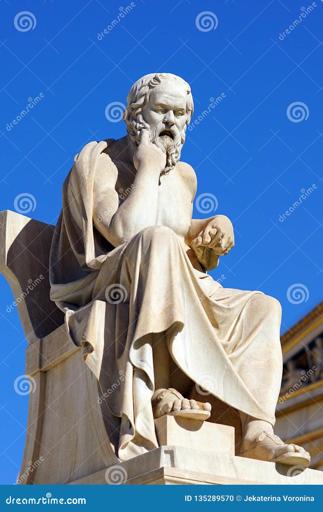 Statue of Socrates in Front of the University of Athens Stock Photo ...