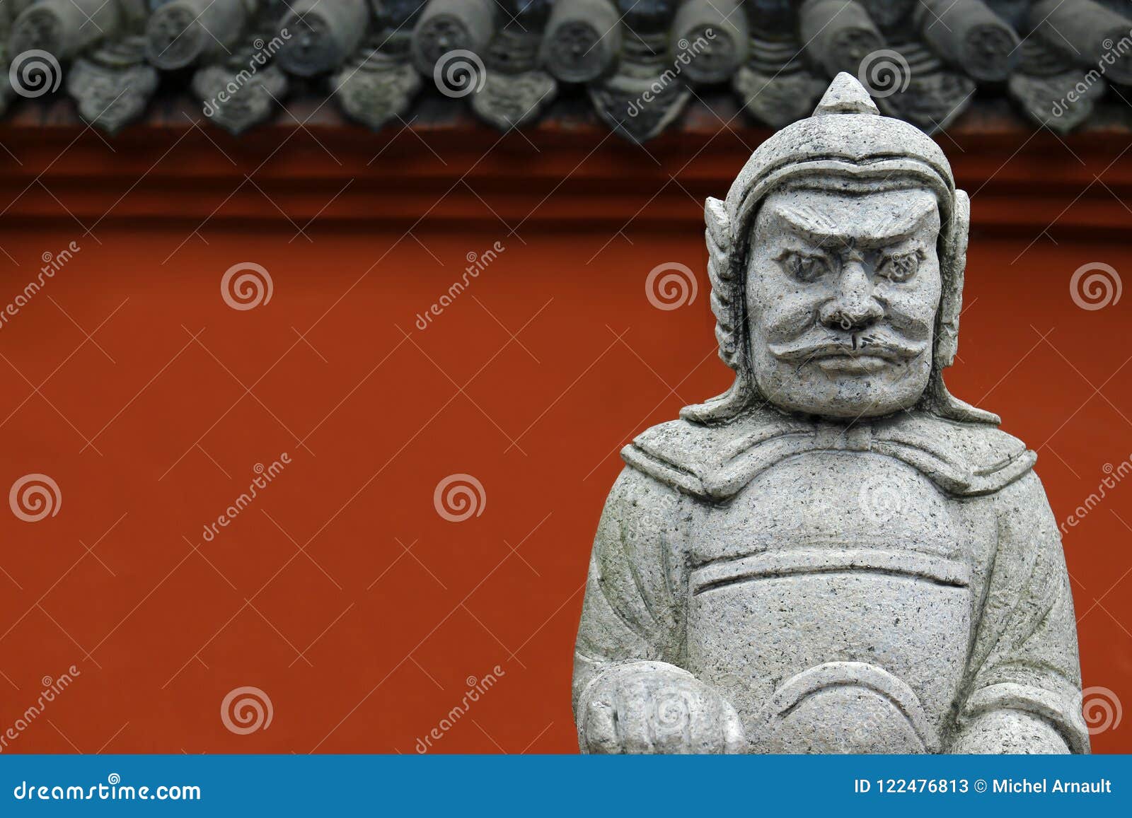 Statue of Soldier in Buddhist Temple Stock Image - Image of color, holy ...