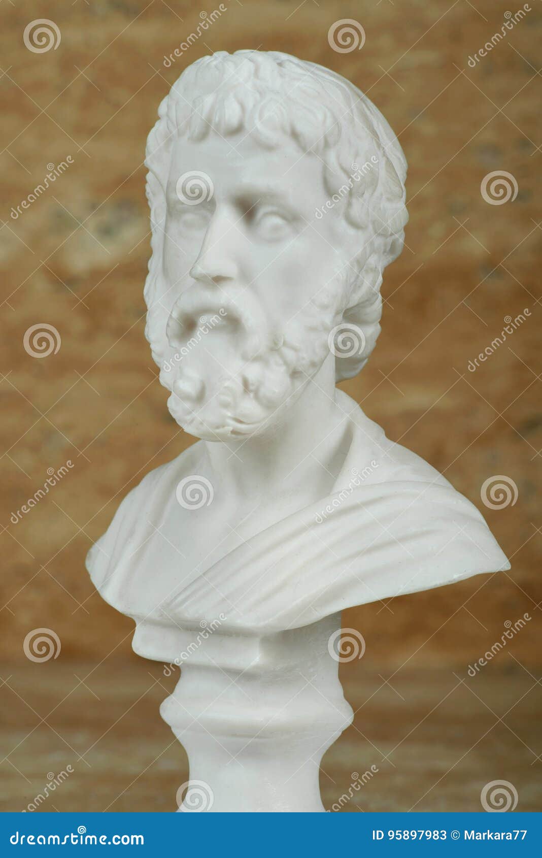 Statue of Sophocles,ancient Greek Poet. Stock Image - Image of music ...