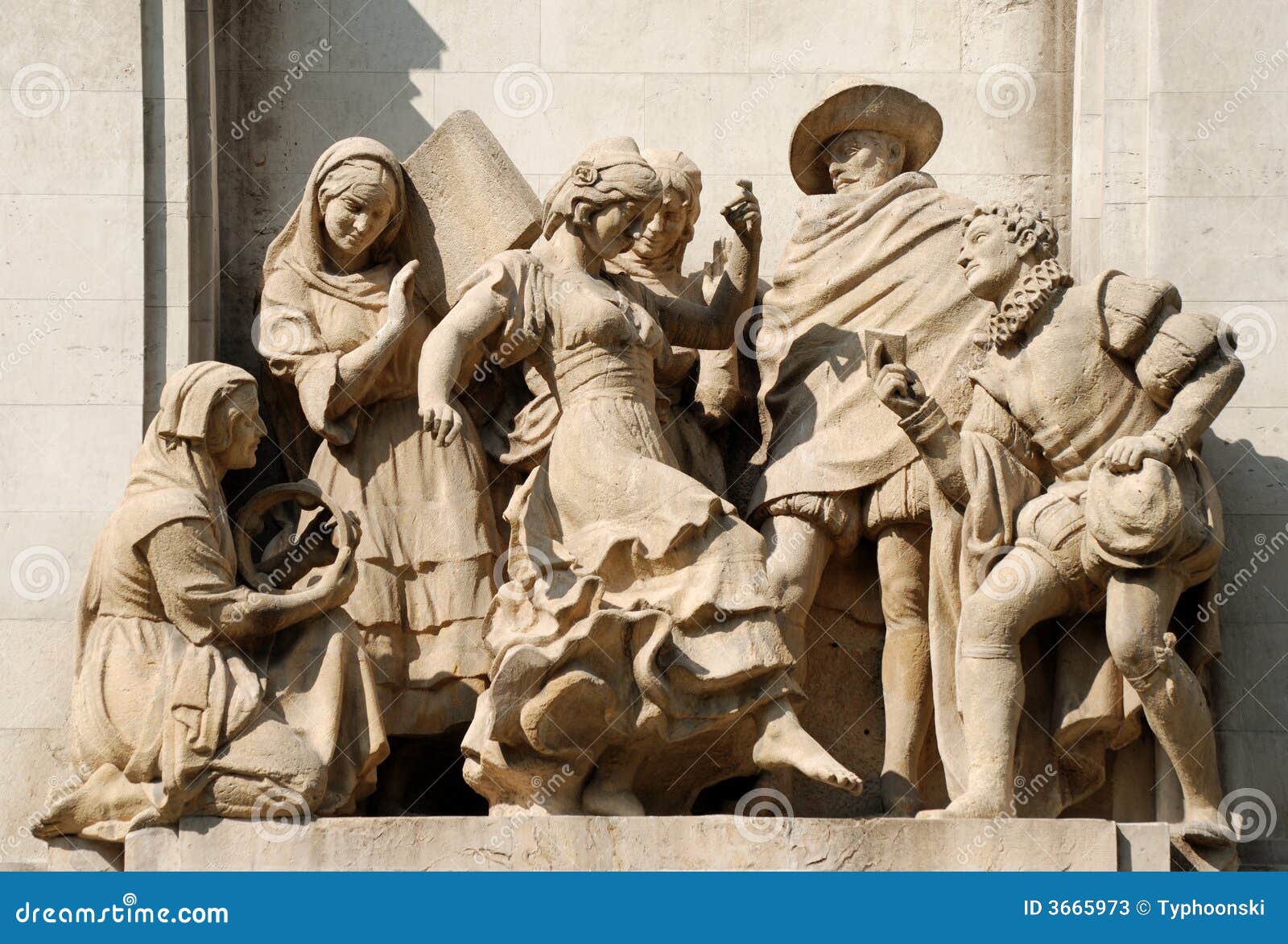 Statue at the Spain Square in Madrid Stock Image - Image of spanish ...