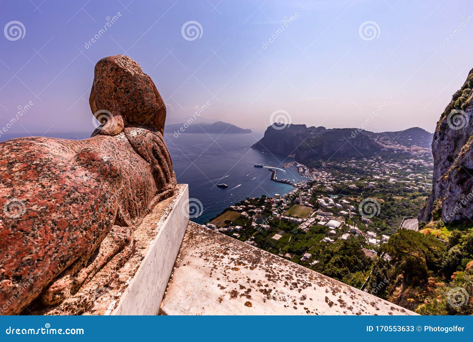 Statue of a Sphinx in Capri Island, Italy Stock Image - Image of ...