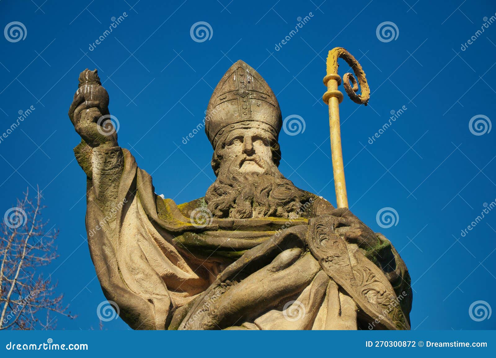 Statue of St. Augustine on Charles Bridge, Prague Stock Photo - Image ...