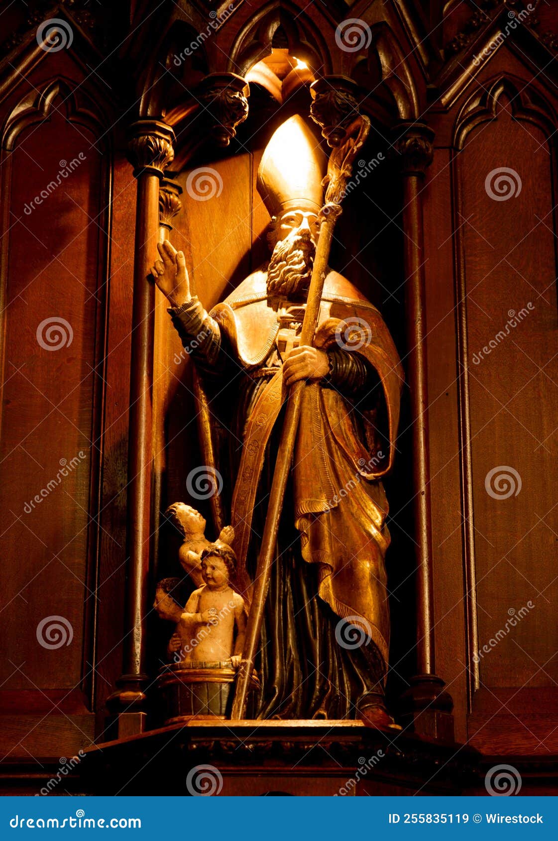 Statue of St Sebastian Inside a Church, Vertical Shot Stock Image ...