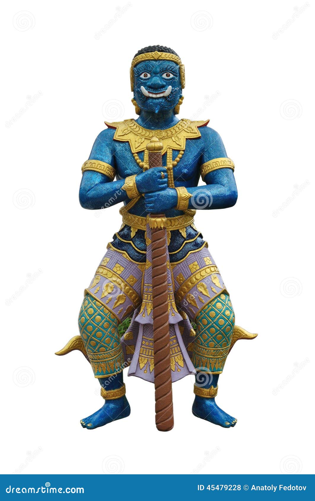 Statue Of Demon Holding Up The Golden Chedi At The Wat Phra Kaew Palace ...