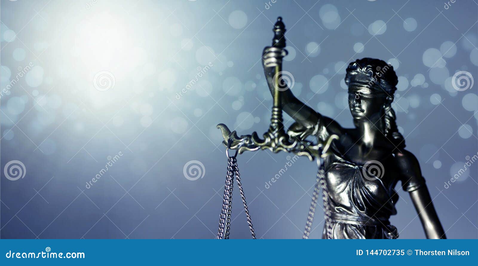 Statue Of Themis, Goddess Of Justice On A Gray-blue Background Royalty ...
