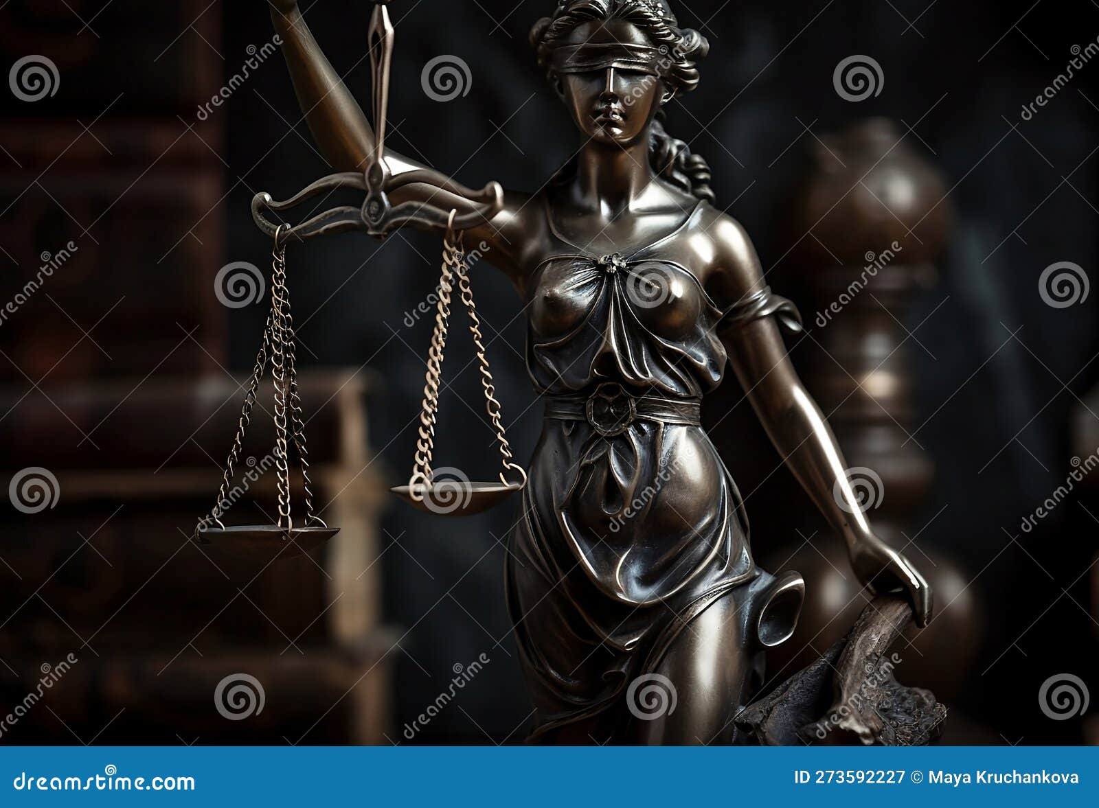 Statue of Themis with Justice Scales Stock Illustration - Illustration ...