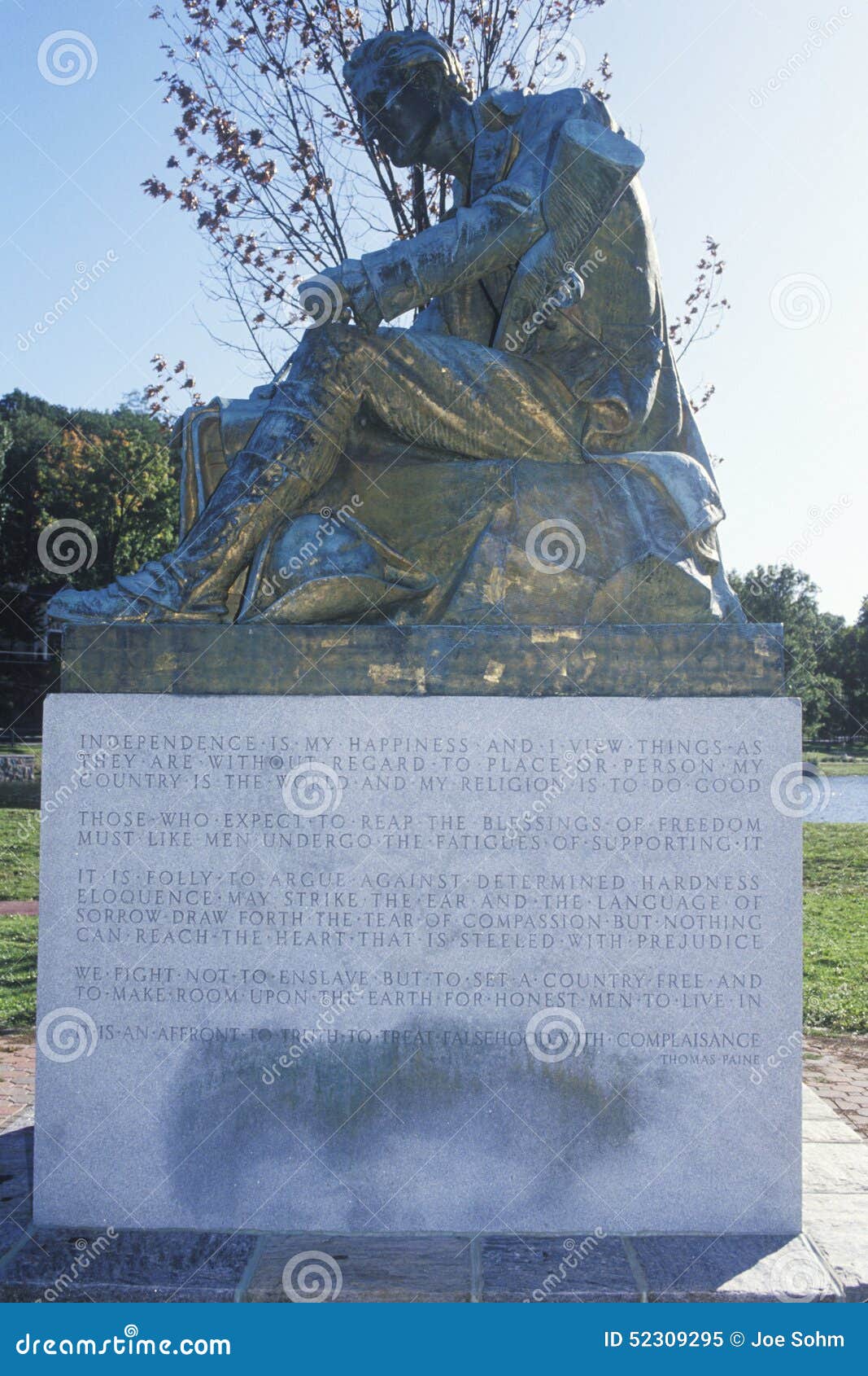 Statue of Thomas Paine, Author of Common Sense, Morristown, New Jersey ...