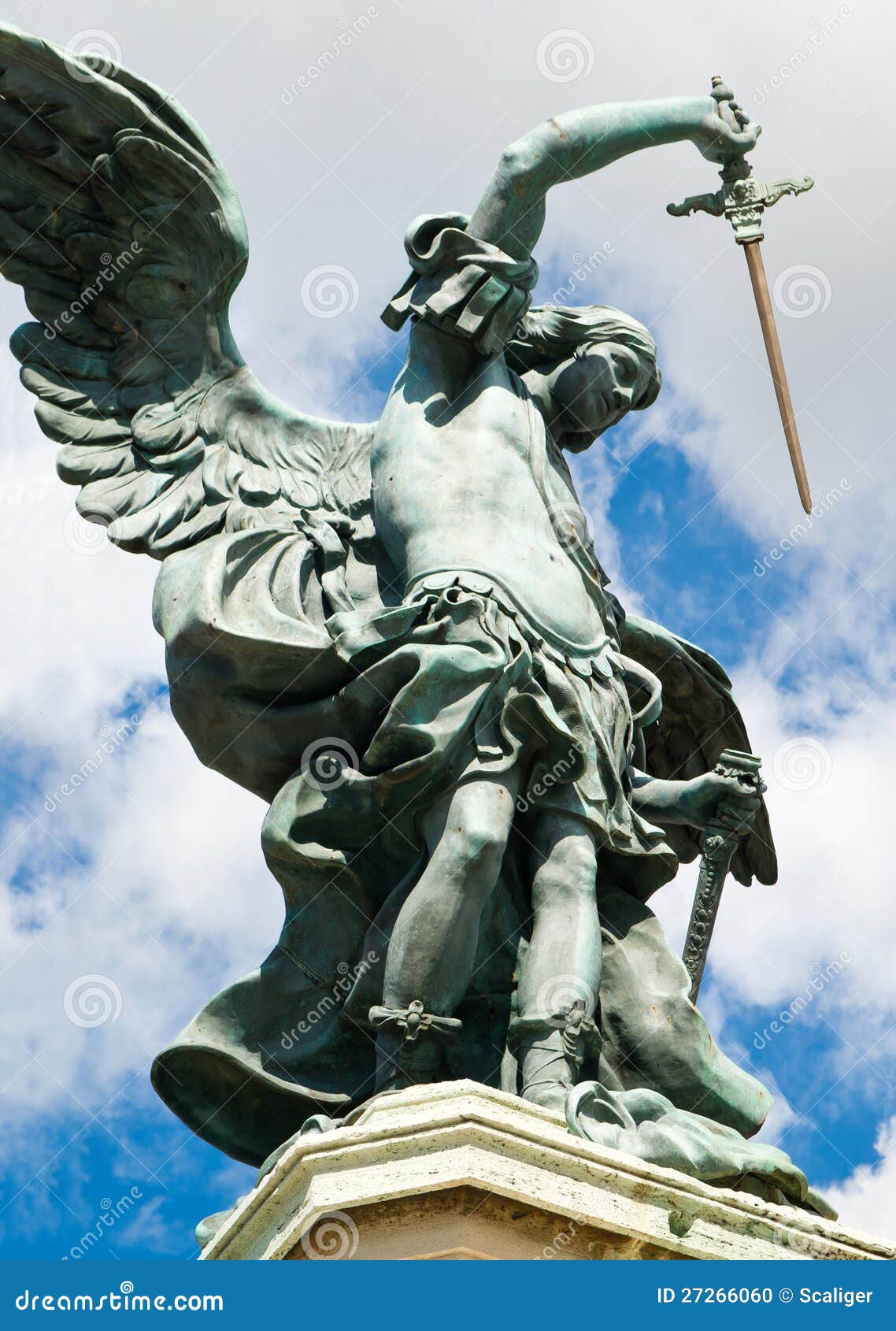 Statue at Top of Castel Sant Angelo, Rome Stock Photo - Image of castle ...