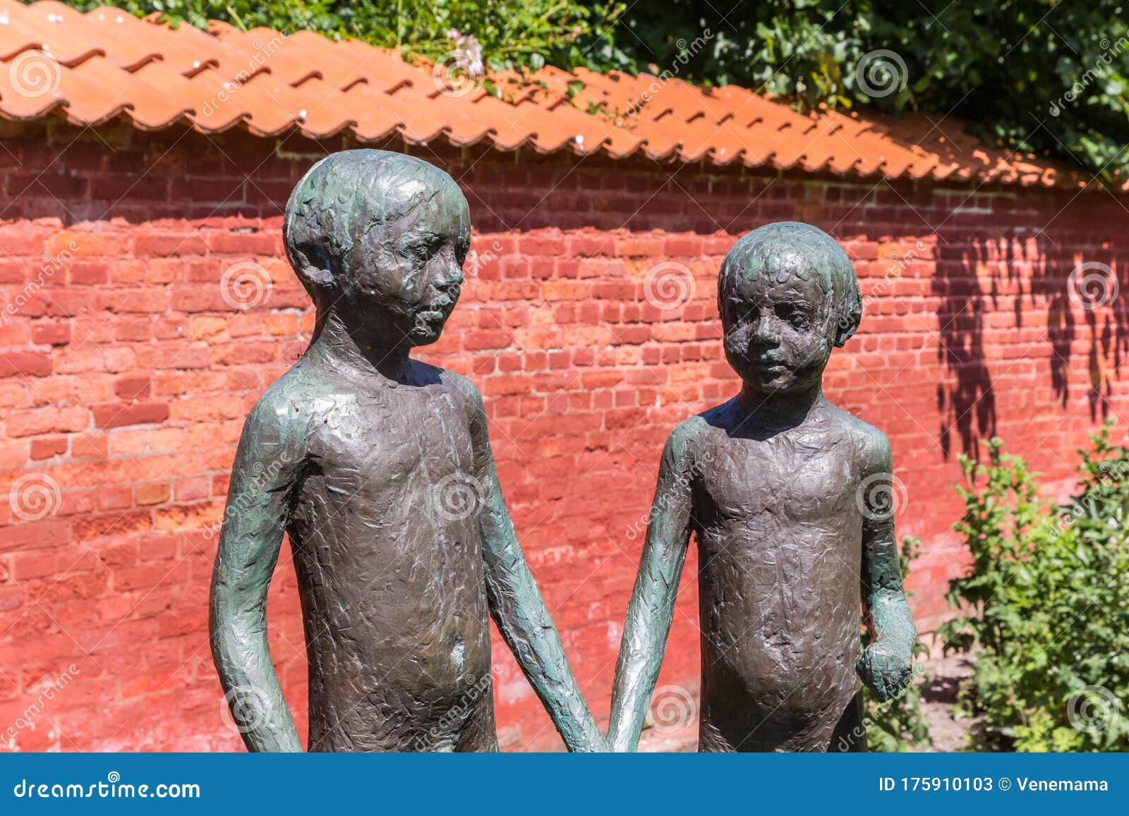Statue Of The Boys And Girls Are Standing Smiling Stock Image ...