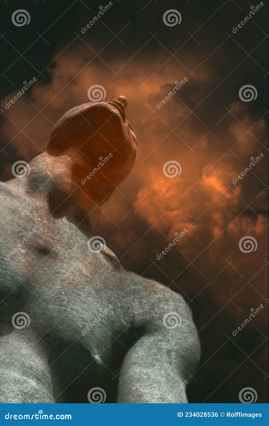 Statue Under Dramatic Clouds Royalty-Free Stock Photo | CartoonDealer ...