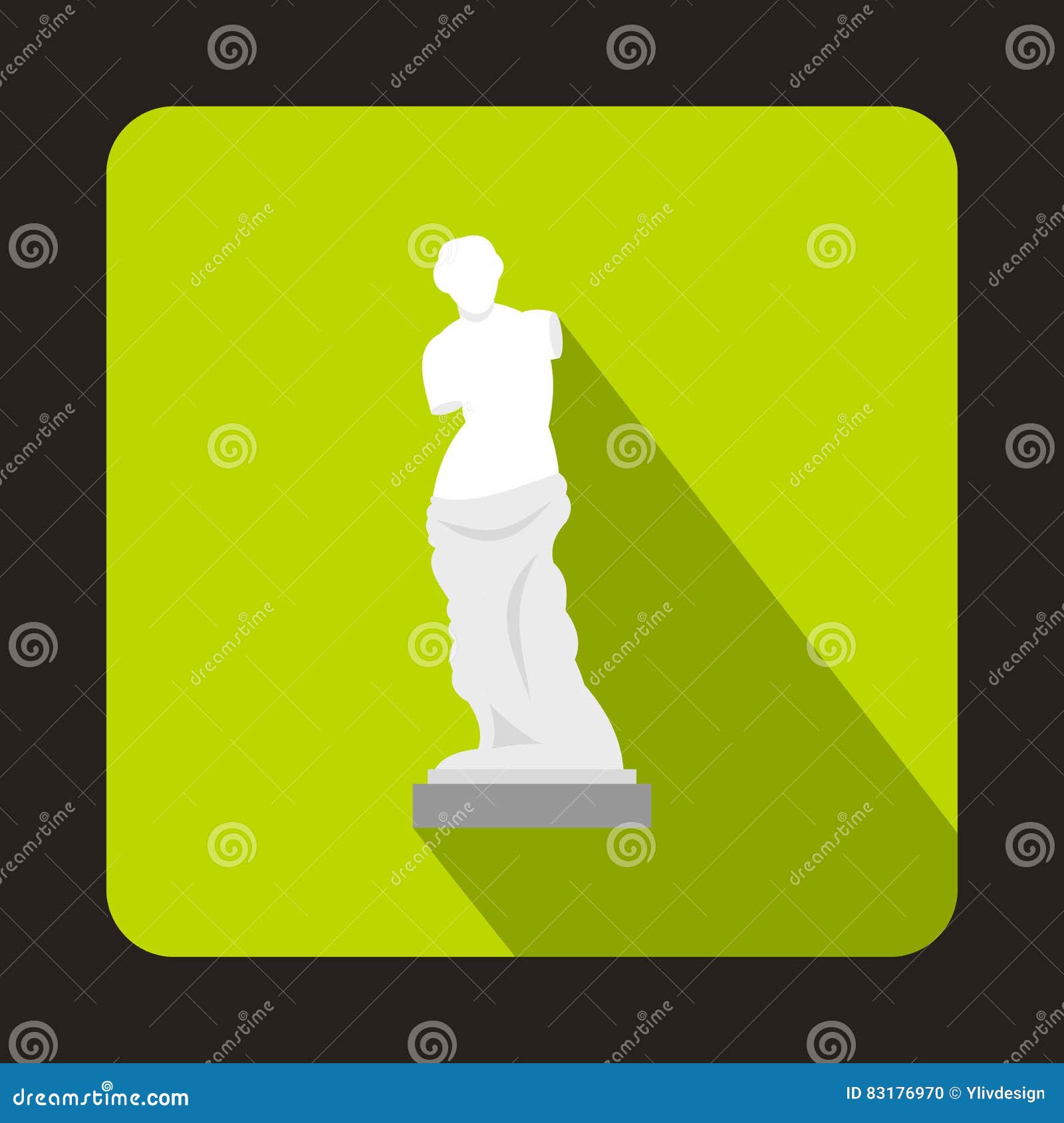 Statue of Venus De Milo Icon, Flat Style Editorial Image - Illustration ...