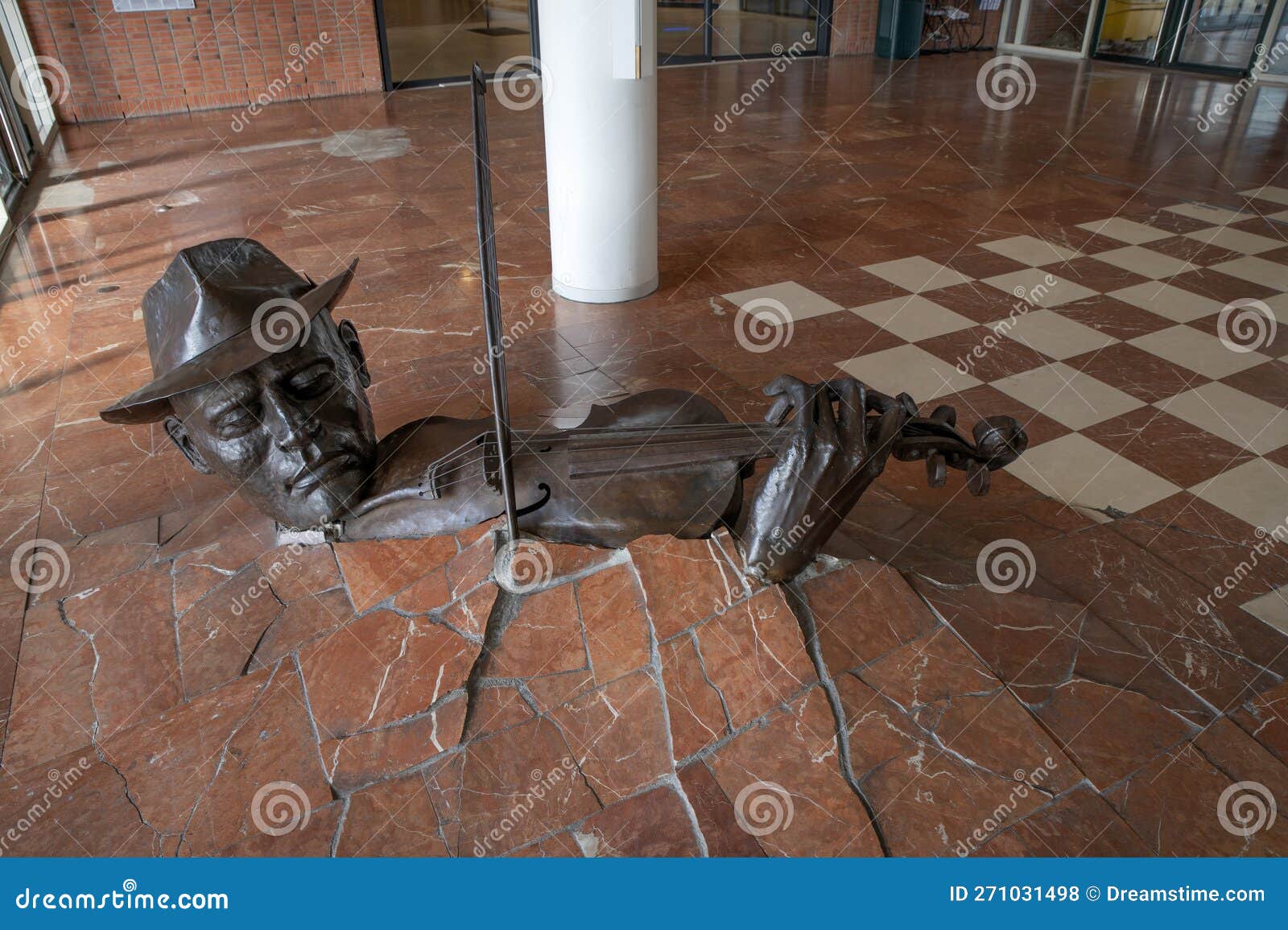 Statue Violist at the Stopera Building at Amsterdam the Netherlands 25 ...