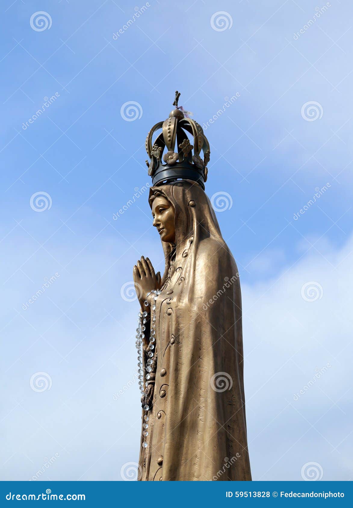 Statue of Virgin Mary with the Precious Crown Stock Photo - Image of ...