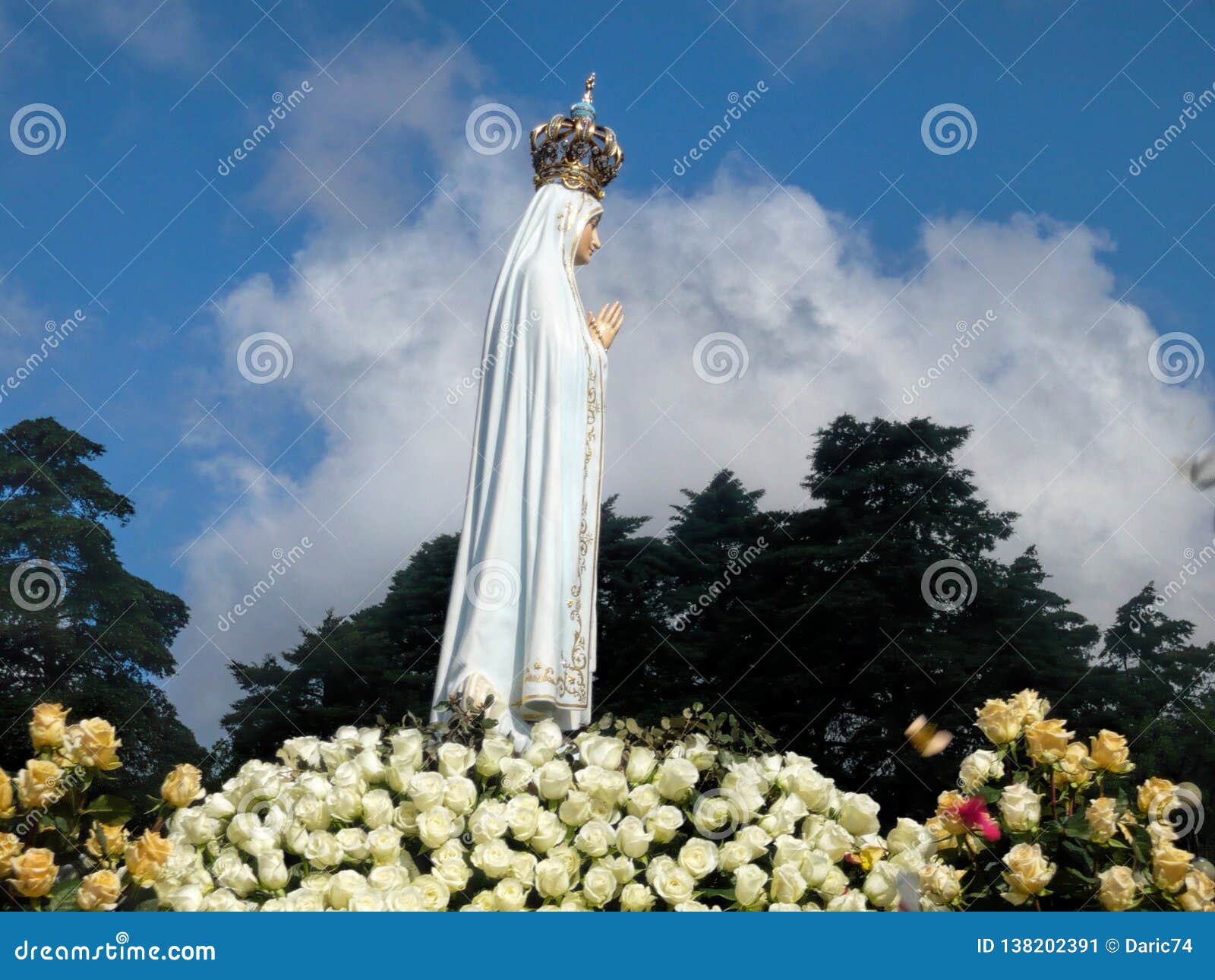 The Statue of the Virgin Mary at the Sanctuary of Fatima Stock Image ...