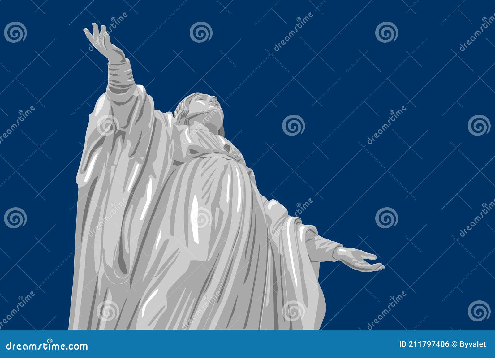 Statue of the Virgin Mary Vector Illustration Stock Vector ...