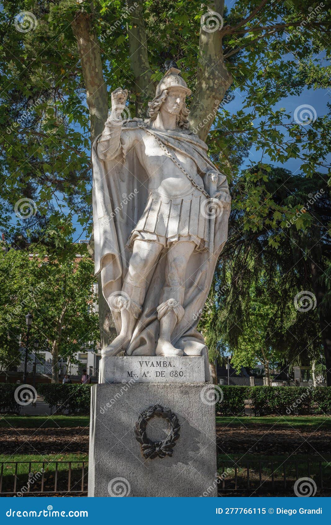 Statue of Visigothic King Wamba at Plaza De Oriente Square - Madrid ...