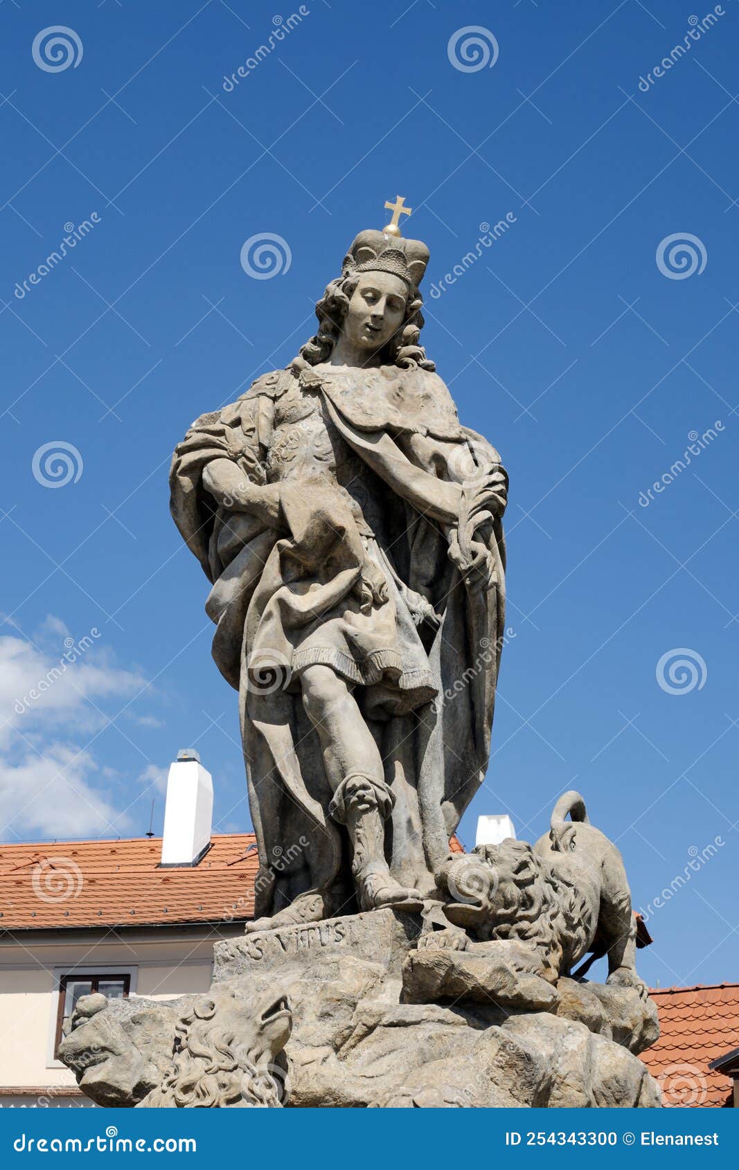 Statue of Vitus, Charles Bridge, Prague Stock Photo - Image of statues ...