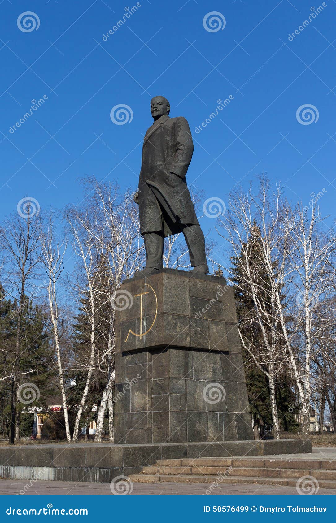 Statue of Vladimir Lenin. Makeevka Stock Image - Image of leninism ...
