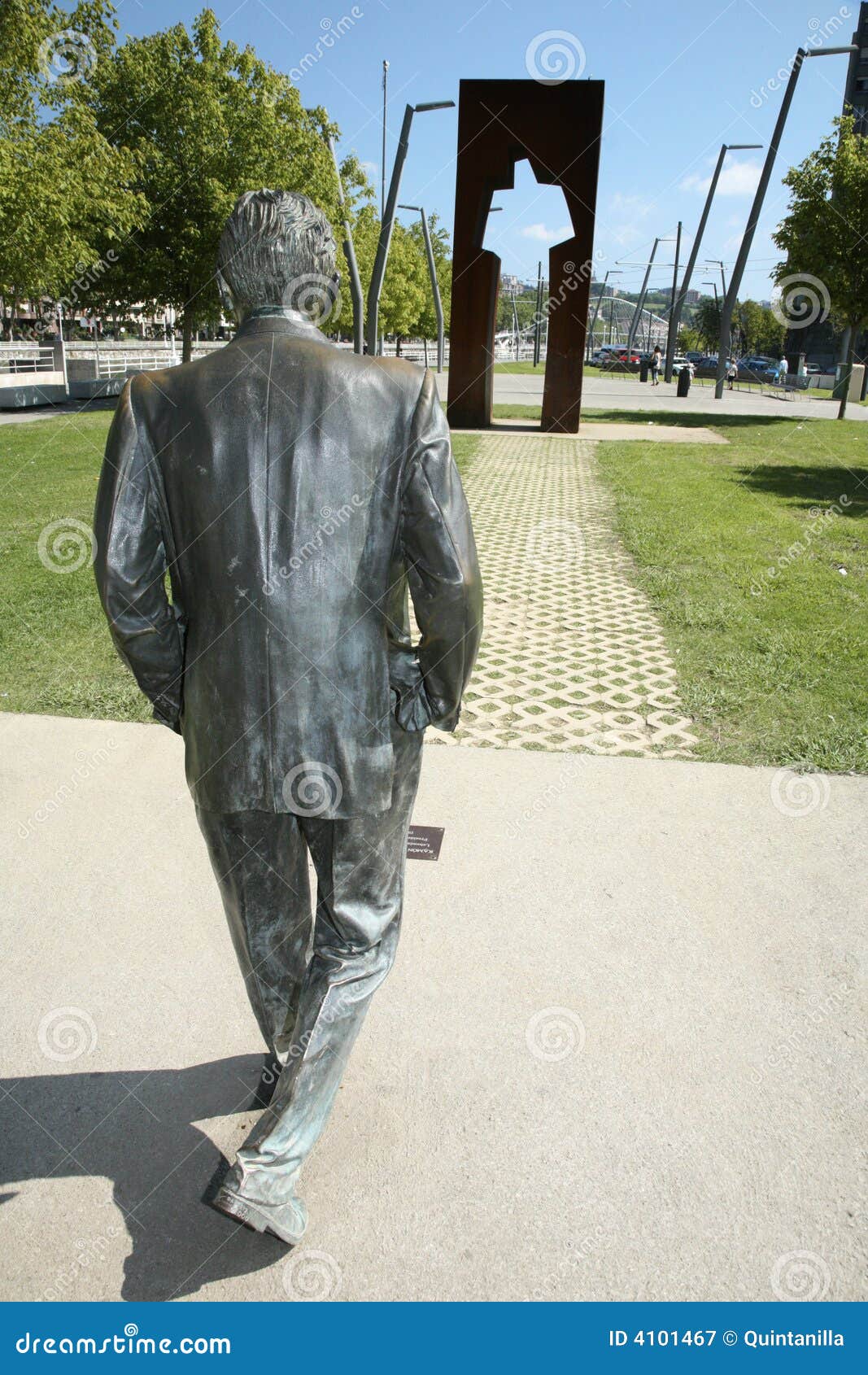Statue walking stock image. Image of park, street, silhouette - 4101467