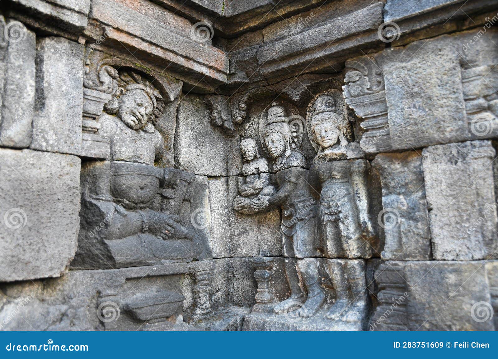 Statue Wall of Borobudur Temple, Java, Indonesia Stock Image - Image of ...