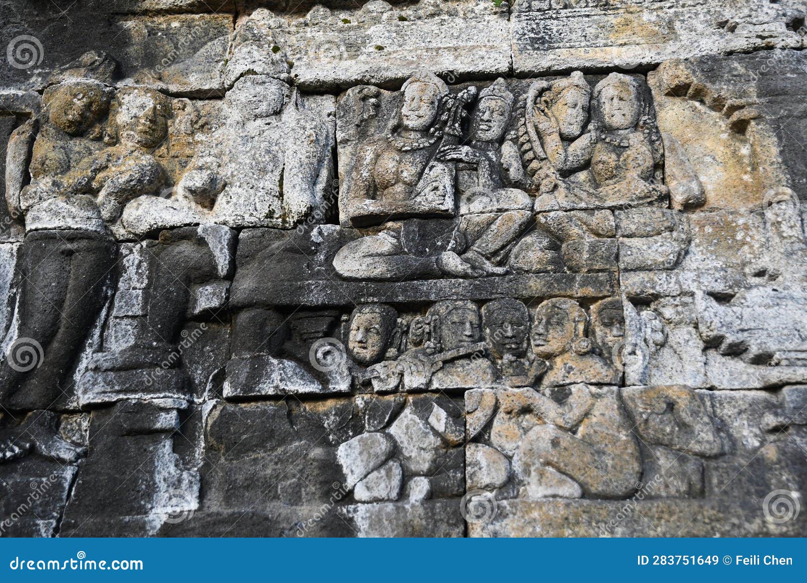 Statue Wall of Borobudur Temple, Java, Indonesia Stock Image - Image of ...