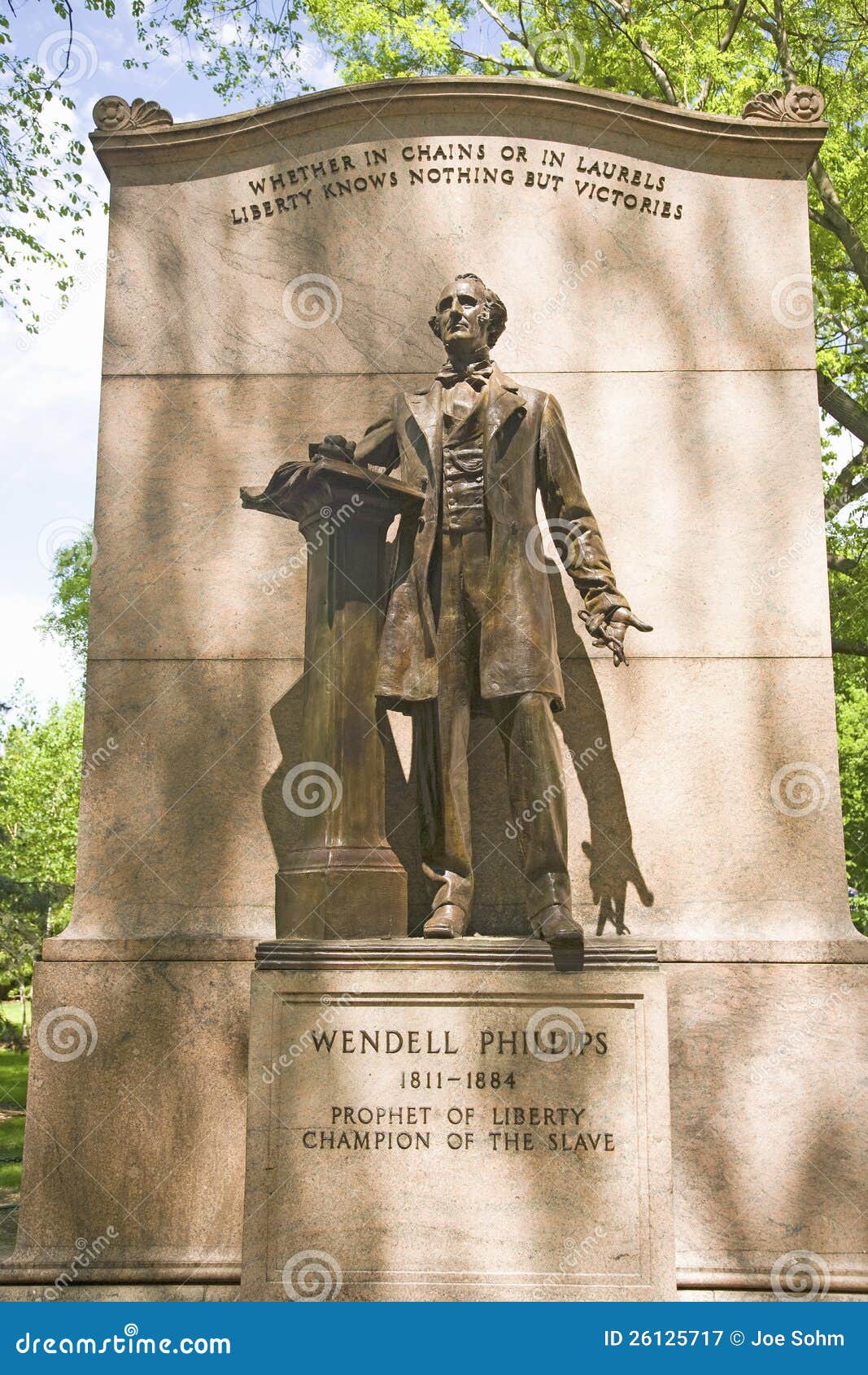 Statue of Wendell Phillips stock image. Image of history - 26125717