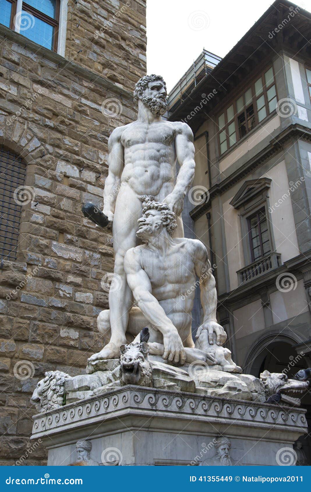 Statue of White Marble Hercules in Florence Stock Image - Image of ...