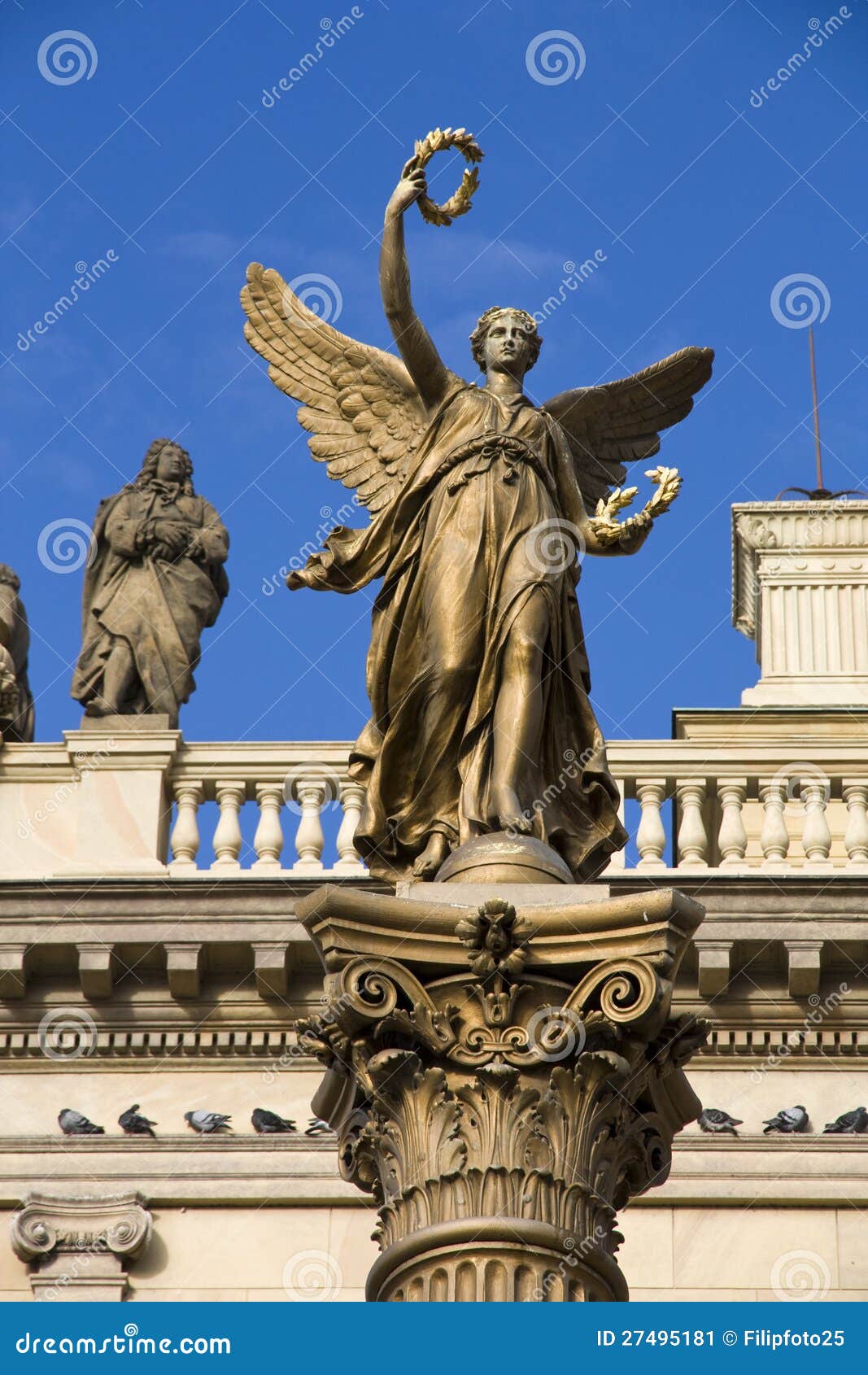 Statue with wings stock image. Image of tourist, rudolfinum - 27495181
