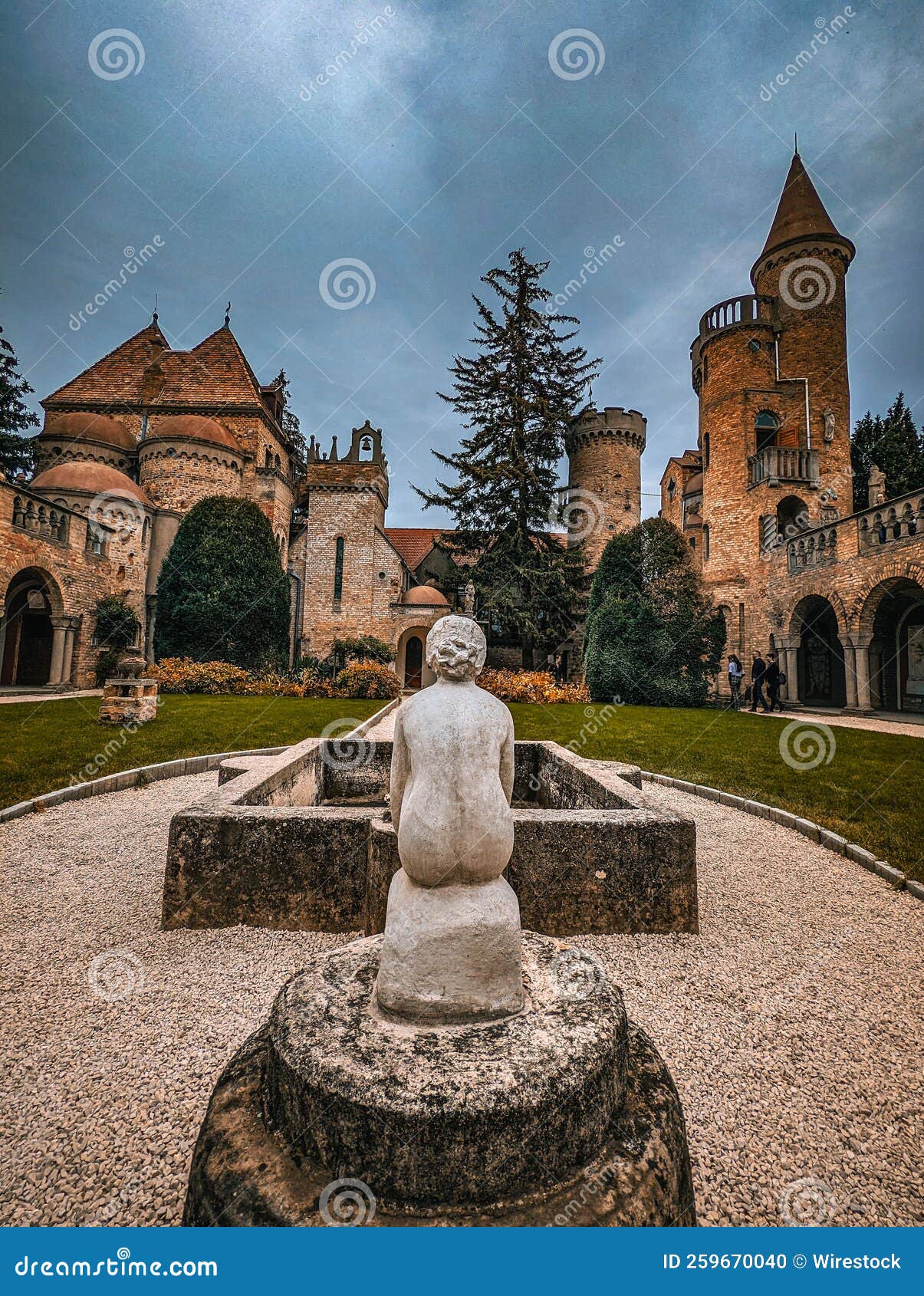 Statue of a Woman in Front of Bory Castle, Szekesfehervar, Vertical ...