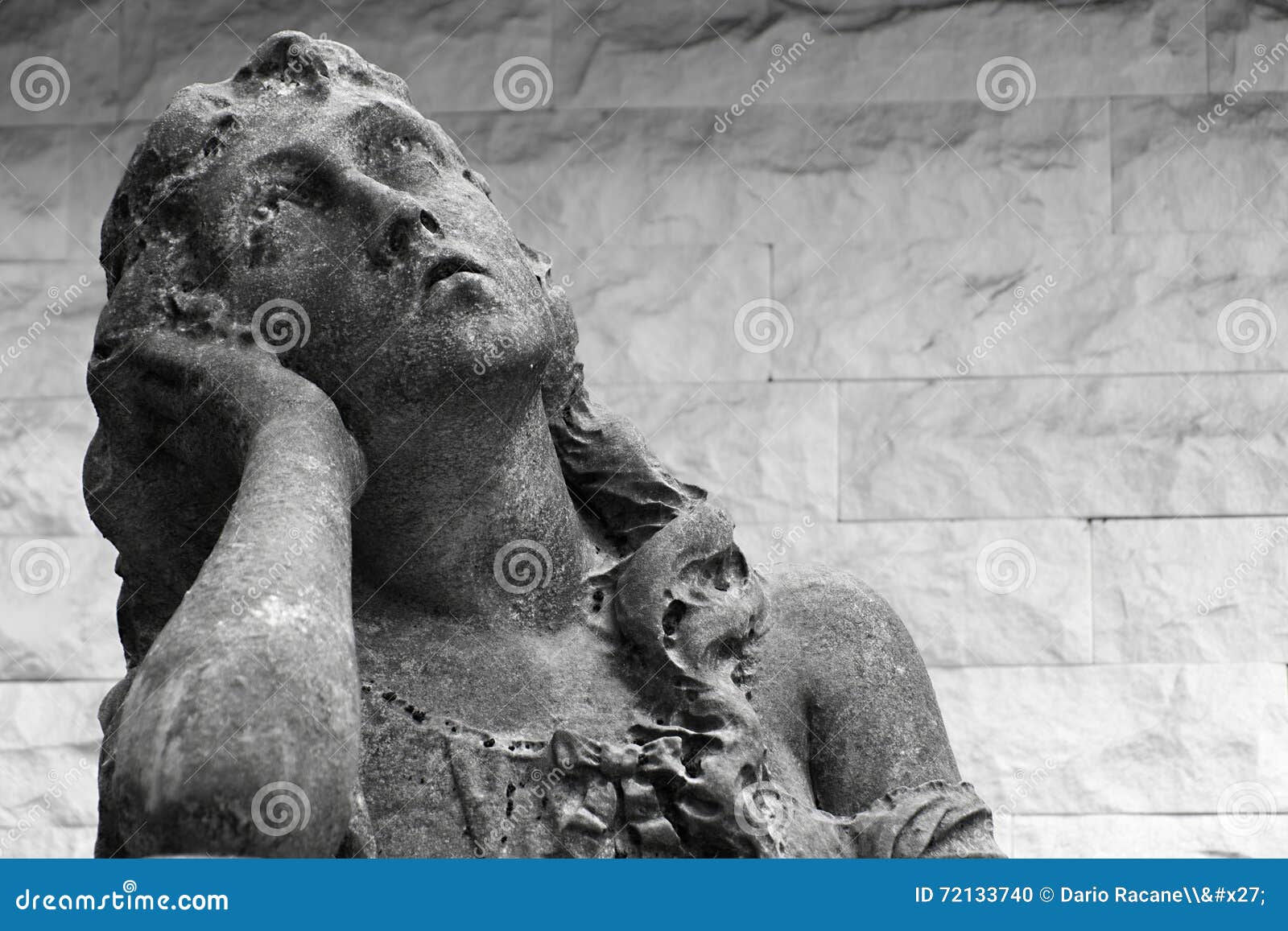 Statue of a Woman with a Sorrow Expression Stock Photo - Image of ...