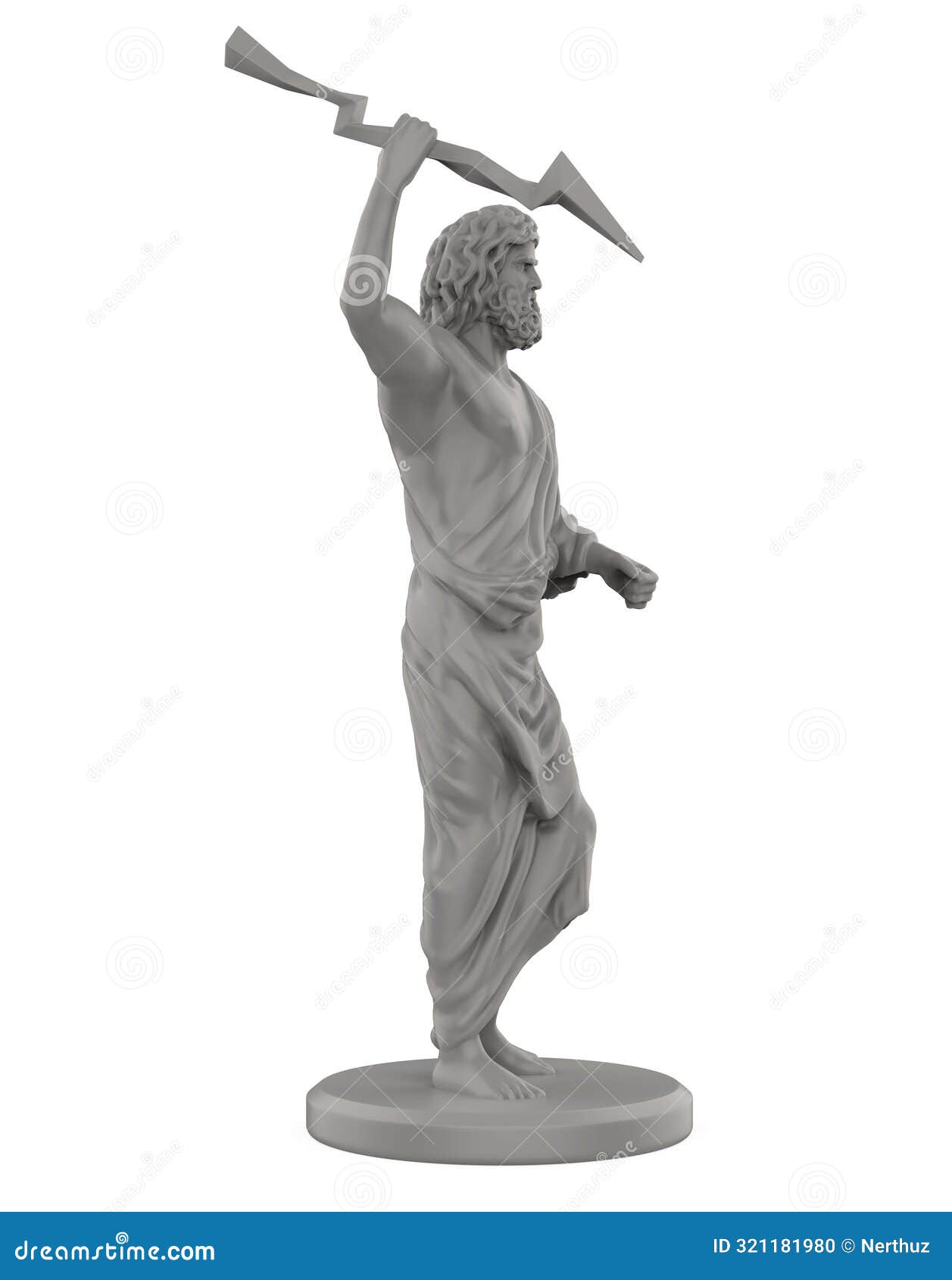 Statue of Zeus Isolated stock illustration. Illustration of religion ...