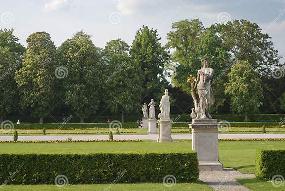 Statues Along a Walkway stock image. Image of building - 9288357
