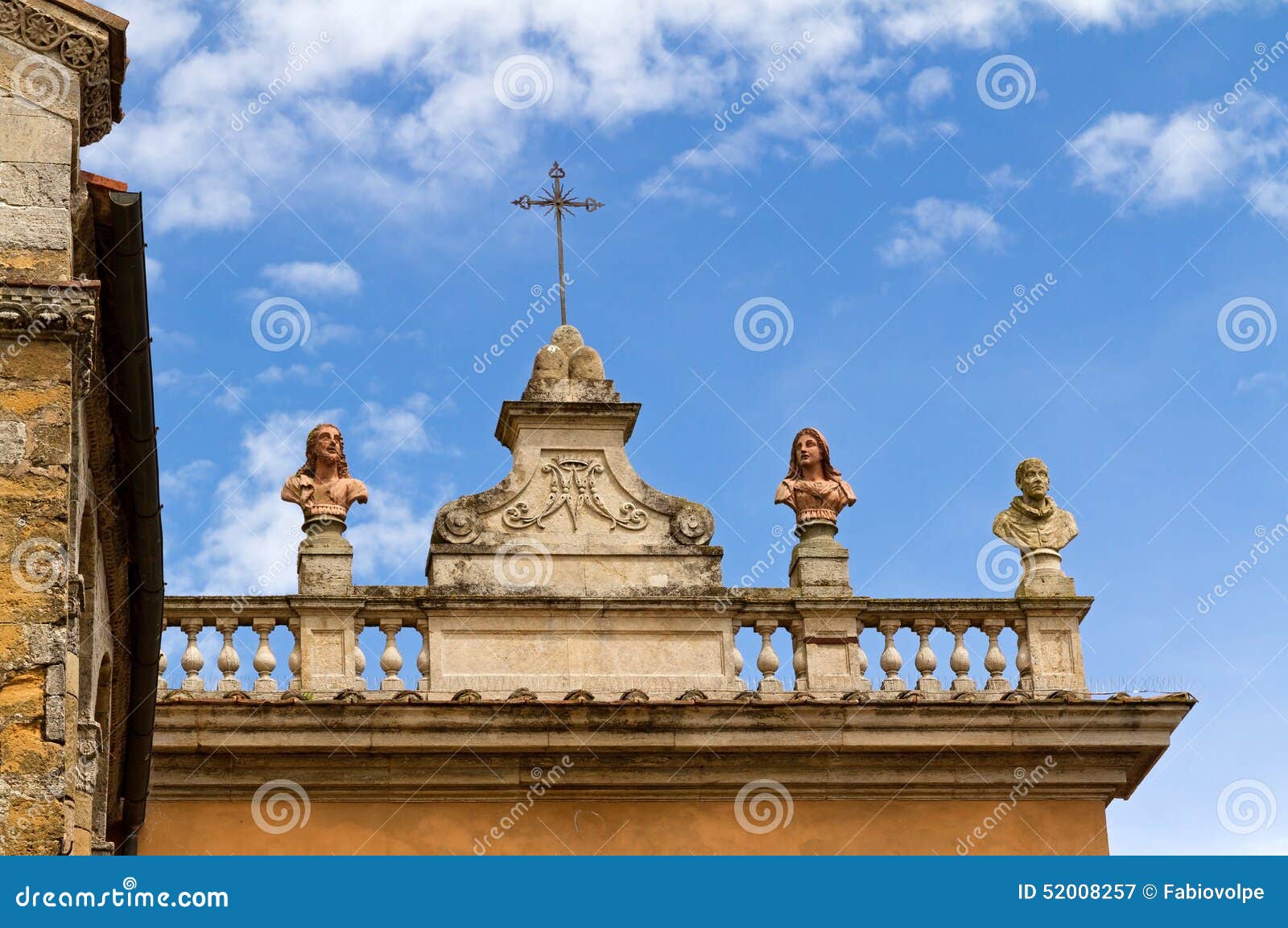 Statues on the balcony stock image. Image of building - 52008257